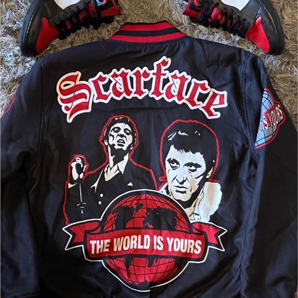 Reason | Jackets & Coats | Reason Black And Red Scarface Bomber Jacket ...